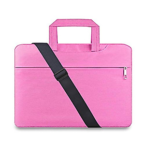 HESTECH Laptop Shoulder Bag, 15.6 Laptop Case Sleeve Business Messenger Briefcase Carrying Handbag for Women Men Fits 15-16 Inch Dell HP Acer Aspire 5/Predator Helios 300 Chromebook Ultrabook,Pink