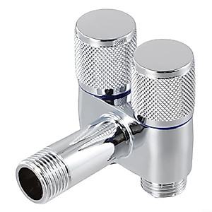 Dual Control Valve G1/2 Dual Socket Valve Hand Shower Bidet Attachment For Bathroom Toilet Bidet Sprayer(Silver)