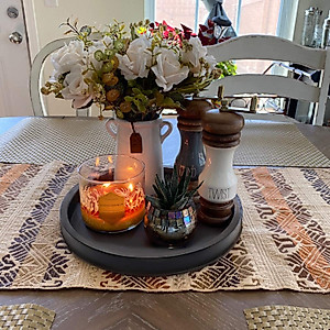 Metal Black Round Decorative Serving Tray,Gliuyiza Modern Coffee Table Tray Decor for Living Room,Dining Table Tray for Home Decor