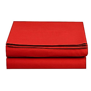 Luxury Fitted Sheet on Amazon Elegant Comfort Wrinkle-Free 1500 Premier Hotel Quality 1-Piece Fitted Sheet, Full Size, Red