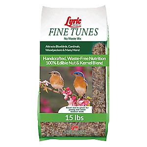 Lyric Fine Tunes Wild Bird Seed - No Waste Bird Food Mix - Attracts Bluebirds, Finches, Chickadees & More - 15 lb. Bag