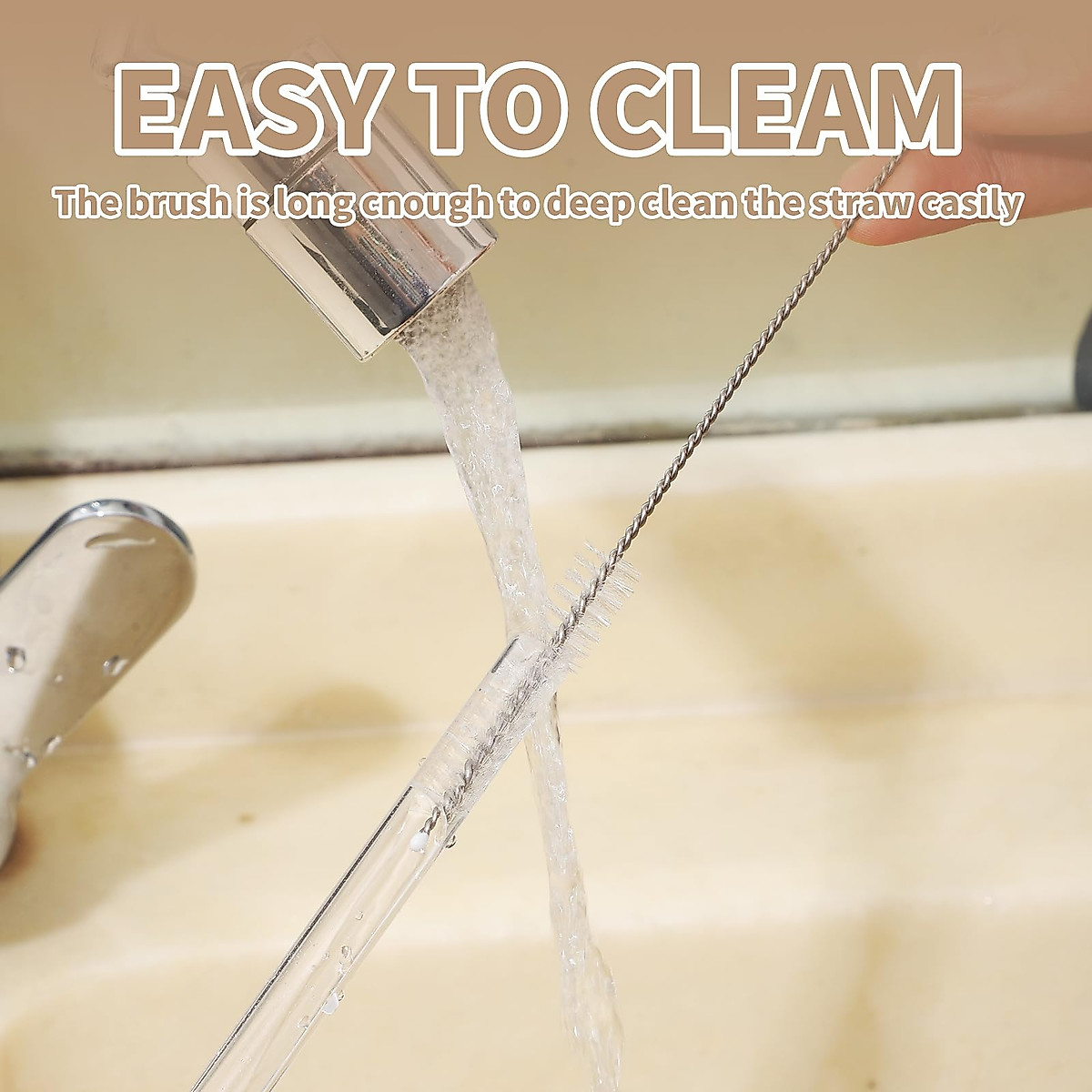 Replacement Straws for Owala FreeSip 24/32 oz HurOutd 6pcs Reusable Plastic Straws with Cleaning Brush for Owala Flip Insulated Stainless Steel Water Bottle