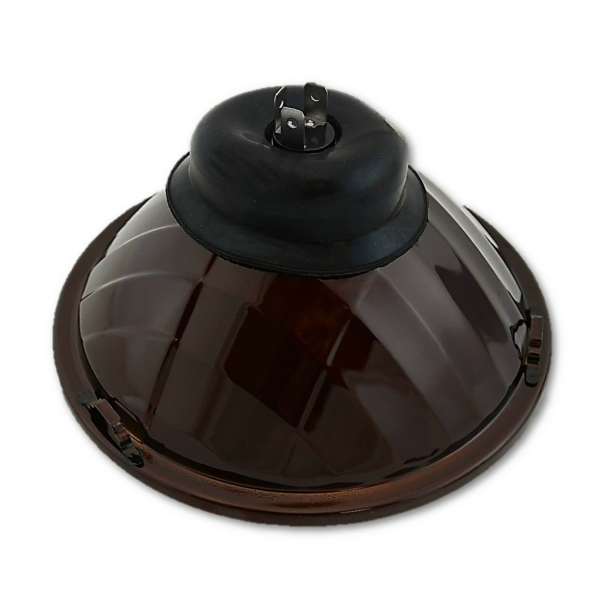 Octane Lighting 7 Inch H6024/6014 Yellow Amber Crystal Glass Headlight H4 Halogen Fog Light Pair