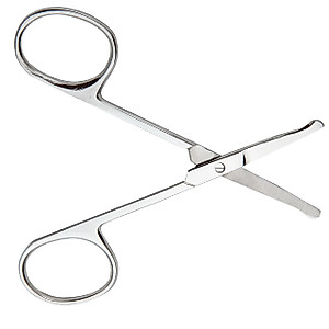 BeeSpring Rounded Nose Hair Scissors. Round Tip Scissor for Ear, Eyebrow, Beard and Mustache Trimming - 3.5" Blunt Nosed Tipped Grooming Trimmer