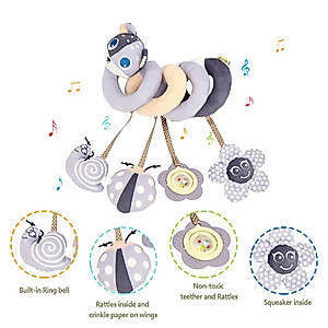 AIPINQI Spiral Activity Toy, Baby car seat Toys,Bed Stroller Toy Comfortable Spiral car seat Toy for Infants Colorful Hanging Toys for Car Seat