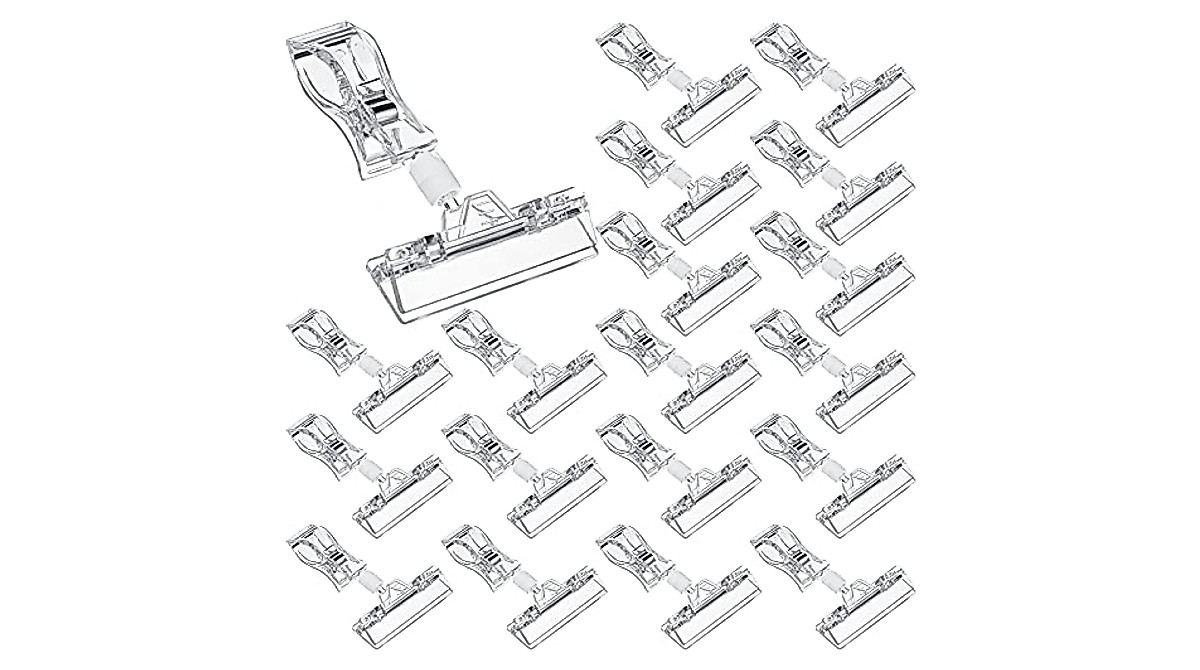 20 Pcs Rotatable Clear Sign Holder Clips for Retail