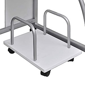 Office Desk,Industrial Gaming Table,Small Standing Desk,for Small Space,Home Office Table,Simple Style,Computer Desk with Pull-Out Keyboard Tray White Cart Game Laptop Table