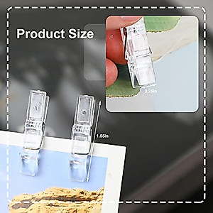 DIYASY 100 Pcs Mini Clear Plastic Clothespins,1.4 Inch Photo Clips,Transparent clothpins for Pictures and Photo Hanging.