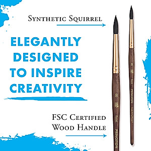 Princeton Artist Brush Neptune, Brushes for Watercolor Series 4750, Round Synthetic Squirrel, Size 8
