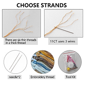 Cross-Stitch Stamped Kits Owl Animal Beginners Adults Prestamped Easy Pattern Embroidery Starter Kits Needlepoint 11ct Home Decor 12x16inch