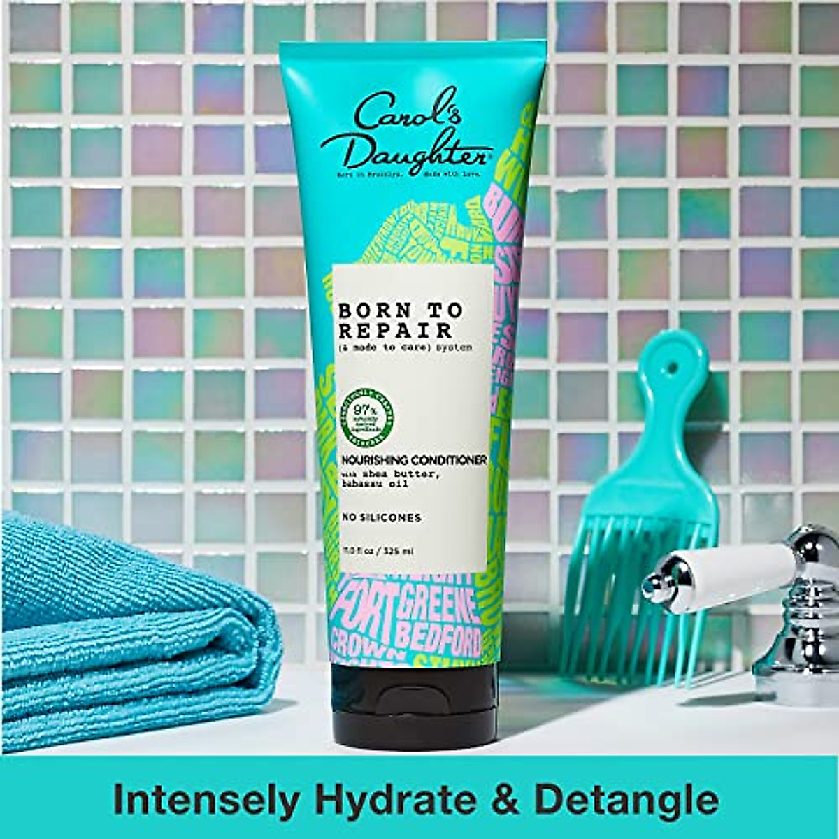 Carol's Daughter Born To Repair Nourishing Conditioner, Sulfate-Free Hair Care for Curly Hair with Shea Butter, 11 Fl Oz