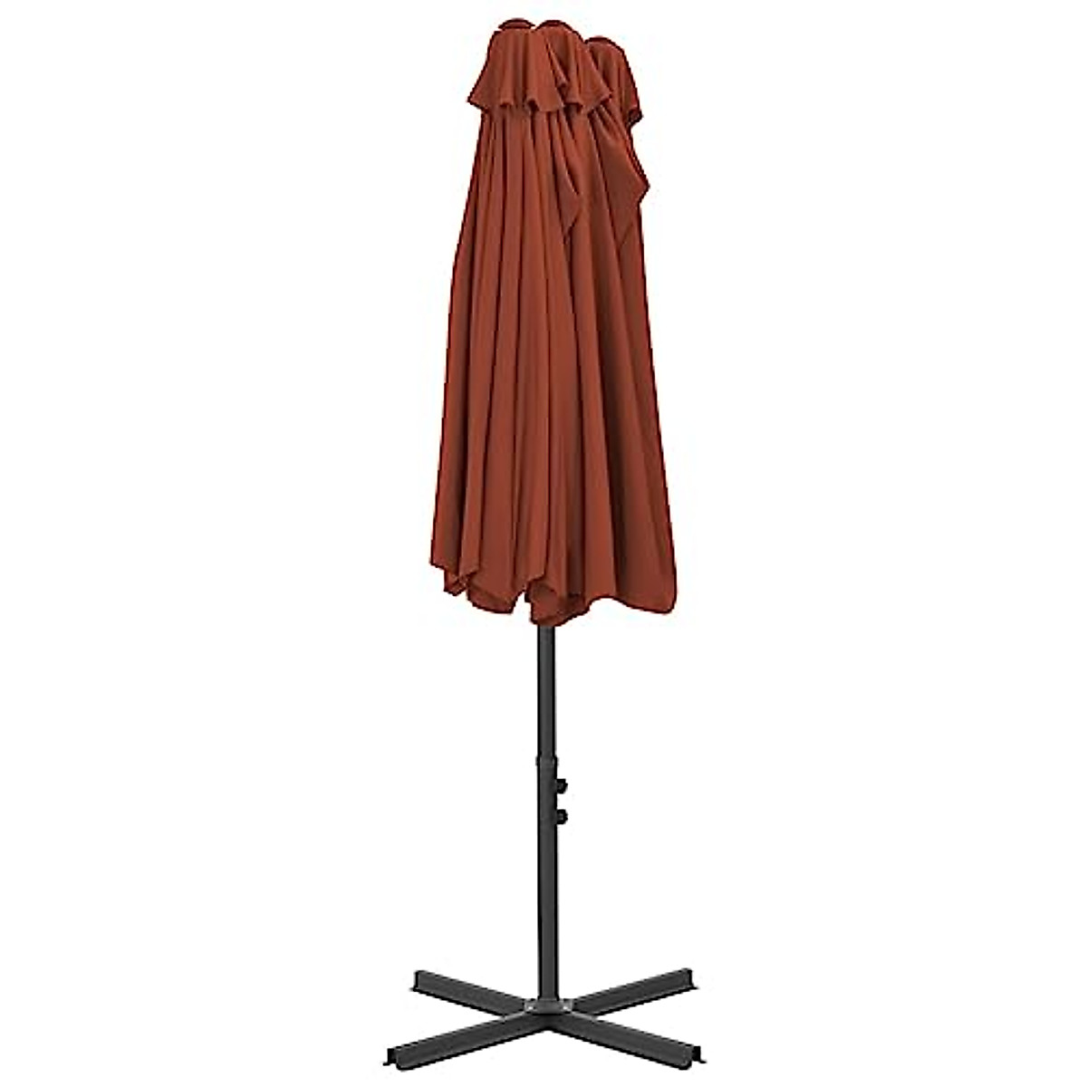 Annlera Patio-Umbrellas 181.1"X106.3"X96.9" Brown,Fabric+Aluminum Pole and Ribs,Garden Umbrella Pool Umbrella Backyard Umbrella Double-Top Parasol,Uv Protective and Anti-Fade