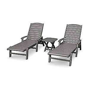 Trex Outdoor Furniture by Polywood 3-Piece Yacht Club Chaise Set, Stepping Stone
