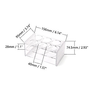 Othmro 2Pcs 40mm Clear Test Tube Racks 6Positions Plastic Centrifuge Tube Rack Holders Plastic Stand Storing Bracket Rack Test Tube Holders for Labortory Holder Party Favors Decoration Transparent