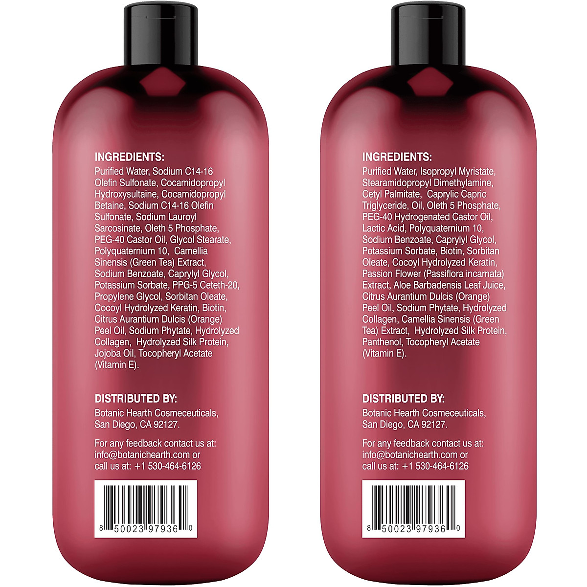 Botanic Hearth Color Safe Shampoo and Conditioner Set For Color Treated Hair | Enhance Color Protecting | With Biotin, Jojoba Oil & Vitamin E | Sulphate Free | 16 fl oz x 2