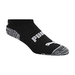 PUMA womens Low Cut 6 Pack No Show Socks, Black/Grey, 9 11 US