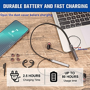 CESLIFF Rechargeable Hearing Aids, Wireless Neckband Amplifier for Seniors and Adults Noise Canceling No Whistling 2 Modes with 5 Volumes Control (Silver Grey)