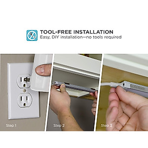 BLACK+DECKER LEDUC9-3CK LED Under Cabinet Kit with Motion Sensor, Dimmable Kitchen Accent Lights, Tool-Free Install, Cool White 4000k, 9" Length, 9"