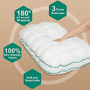 YOUR MOON Fluffy Support Bed Pillow King Size, Super Soft Premium Down-Alternative Filling for Sleeping, Luxury Hotel Quality Bed Pillows for Side Sleeper (White)