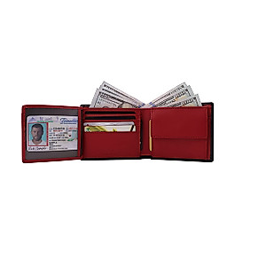 Baggourie RFID Trifold Leather Wallet (Red)