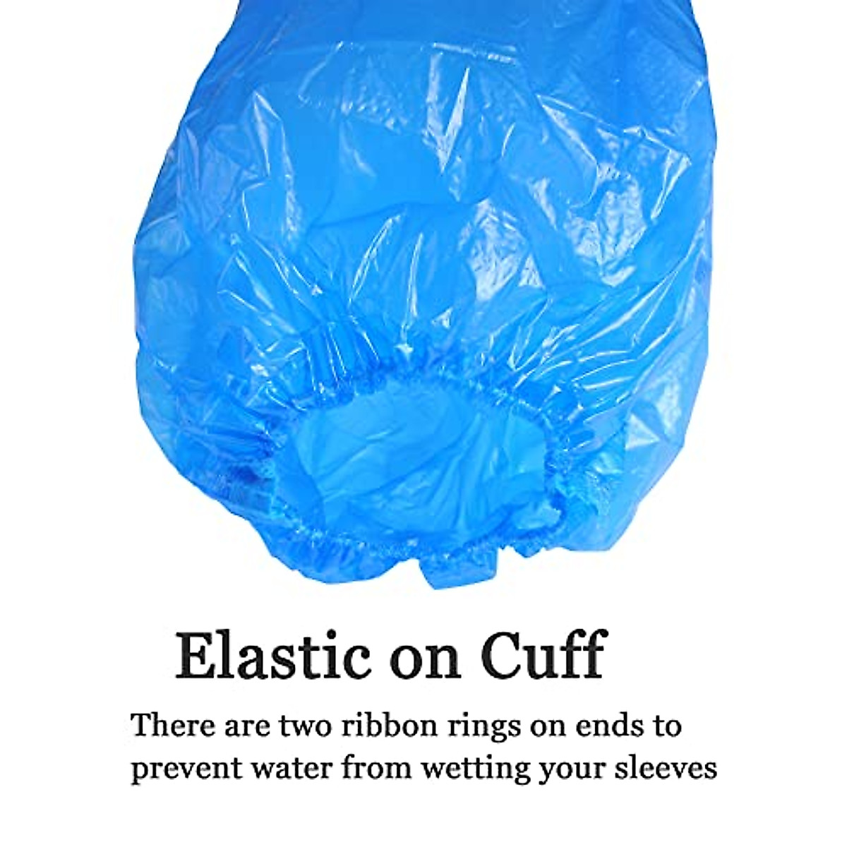 Yzurbu 200pcs Plastic Disposable Sleeves, Waterproof Sleeve Protector for Arm with Elastic on Cuff