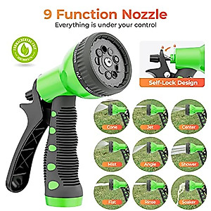 BIGTUR Retractable Garden Hose Reel, 3/5''x 65' Wall Mounted Retractable Garden Hose-Reel with Automatic Rewind/Slow Return System/180°Swivel Bracket