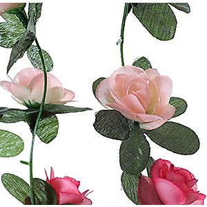 Miracliy 8 Pack 65 FT Flower Garland Decorations Plastic Artificial Flowers for Wedding Decoration Photo Booth Backdrop