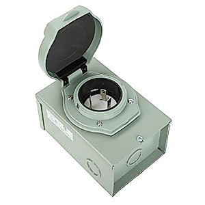 BLACKHORSE-RACING 30 Amp 125 Volt RV Power Inlet Box, NEMA L5-30 3-Prong Power Inlet Box, 30A Camper RV Power Generator Outdoor Power Box for Camper RV