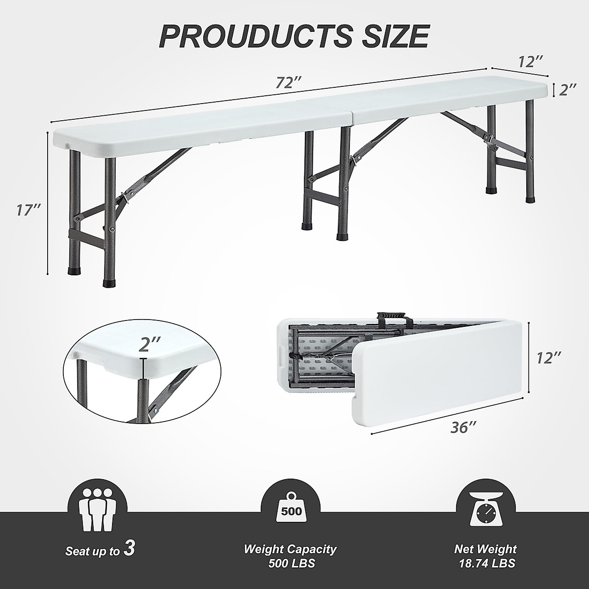 Candockway 2 Folding Bench