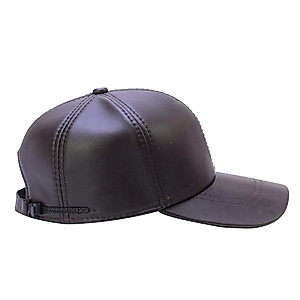 DID Men's Genuine soft lambskin Leather Baseball hats driving Adjustable Caps brown