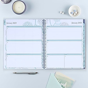 Blue Sky 2024 Weekly and Monthly Planner, January - December, 8.5" x 11", Frosted Cover, Wirebound, Rue Du Flore (101602-24)