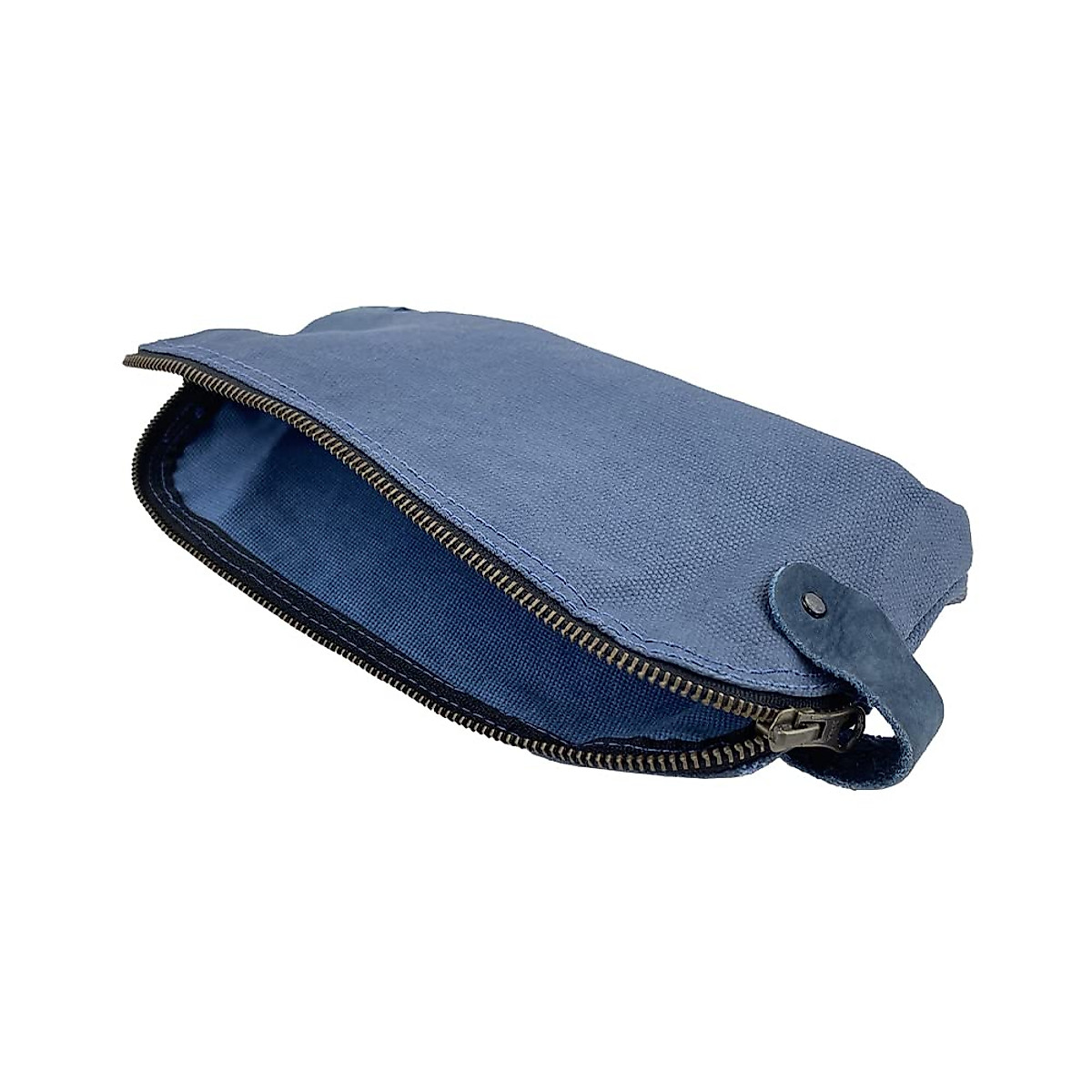 Hide & Drink, Large All Purpose Dopp Kit Utility Bag, Waxed Canvas, Handmade, Blue Mar