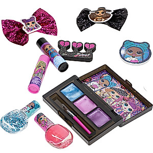 L.O.L Surprise! Townley Girl Backpack Cosmetic Makeup Set with Flip-up Mirror includes Lip Gloss, Nail Polish, Hair Bow & more for Kid Tweens Girls, Ages 3+ perfect for Parties, Sleepovers & Makeovers