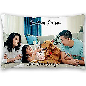 OARSE Customized Pillow Cover with Picture Name Printed Pillows Using Your Own Photos Throw Pillowcase Personalized Valentines Christmas House Warming Gifts - Insert Optional