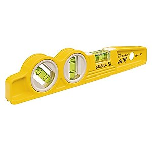 Stabila 25245 - Die Cast Magnetic Torpedo with 45 degree vial and V-groove frame