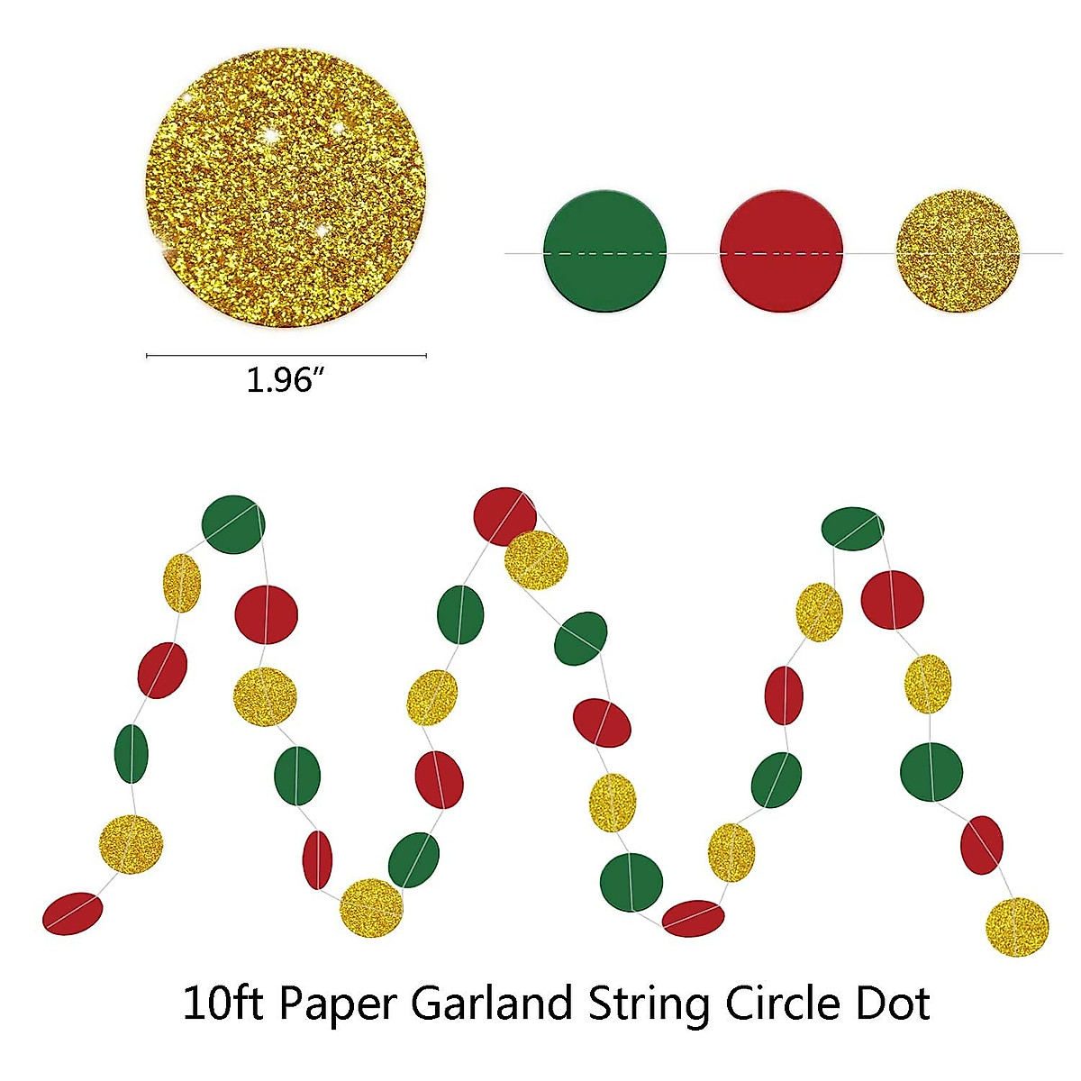 Christmas Party Decorations Banner Indoor and Outdoor Handmade Paper Fan, Honeycomb Trees Honeycomb hat,Christmas Banner Bunting,Swirls Garland Foil Hanging for Christmas Birthday Wedding Baby Shower