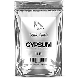 Gypsum Powder for Mushroom Substrate (1 lb), Lab Grade, Garden Soil Amendment (Calcium Sulfate Dihydrate), Packaged in HEPA Enclosure