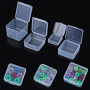 Beads Container Useful Jewelry Organizer Case Hardware Case Transparent Nail Art Screw Storage Pill Chip Box(4x4x2.8cm)