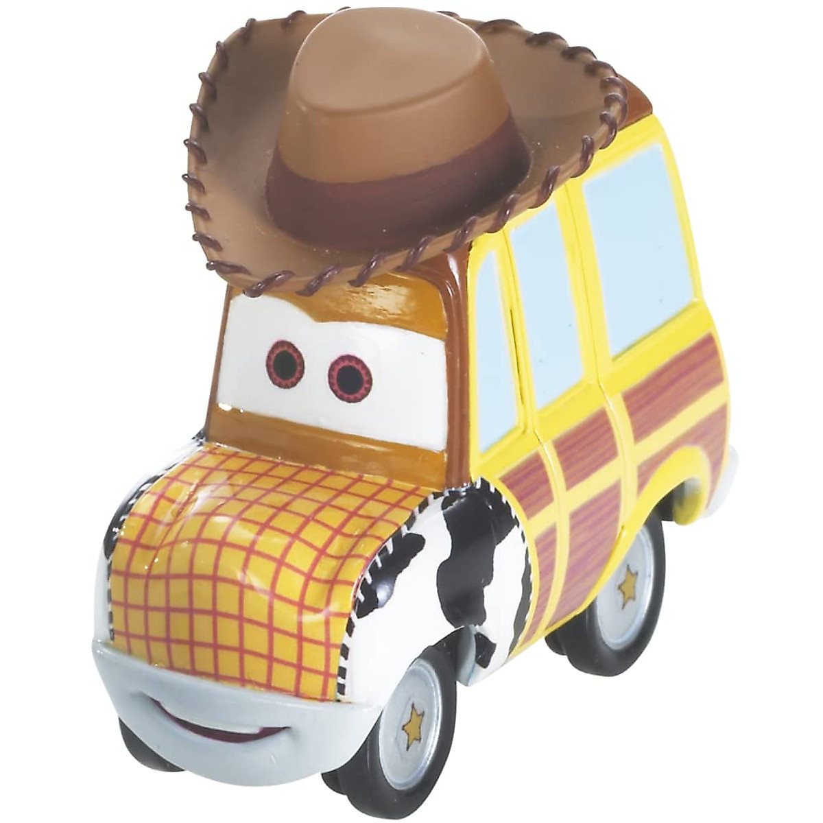 Drive-in Cars Character Vehicles - Inspired by Disney Pixar Movie Cars ~ Woody ~ Yellow and Brown SUV with a Cowboy Hat on Top