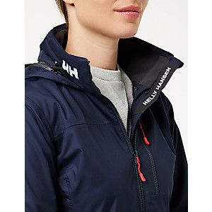 Helly Hansen Women's Crew Hooded Waterproof Windproof Breathable Rain Jacket, 598 Navy, Medium