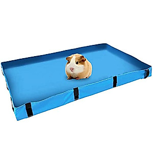 47x24 Guinea Pig Cage Liners Small Animal Habitat Canvas Bottom Liner Chinchilla Waterproof Oxford Cloth Cage Liners Pads Small Animals Cage Bedding Accessories for Ferrets Rabbits Hedgehog（Blue）