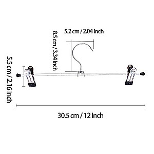 Skirt Hangers with Clips - Pants Hangers 36 Pack Metal Hangers for Pants Jeans Skirt Clip Hangers for Pants Heavy Duty