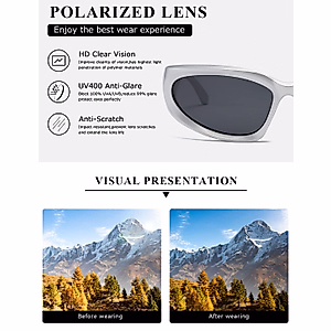kimorn Y2K Wrap Around Polarized Sunglasses Womens men Swift Oval Fashion Sport Shades Sun Glasses K1273
