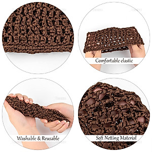 AUEAR, Hair Nets Cap Sleeping Hairnet Snoods Wrap Bonnets Long Straight Curl Wig Head Protector Mesh Wrapping Crochet Wave Cook Hats Bun Lift Strap Weaving Sew For Women Ballet (5 Pack, Multi)