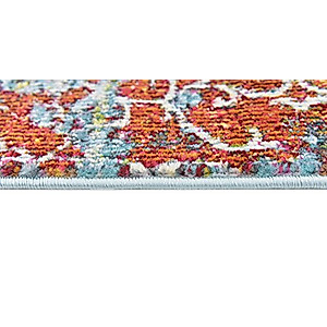 Unique Loom Baracoa Collection Area Rug-Alamar, 5' 5" x 8' Rectangle, Blue/Olive