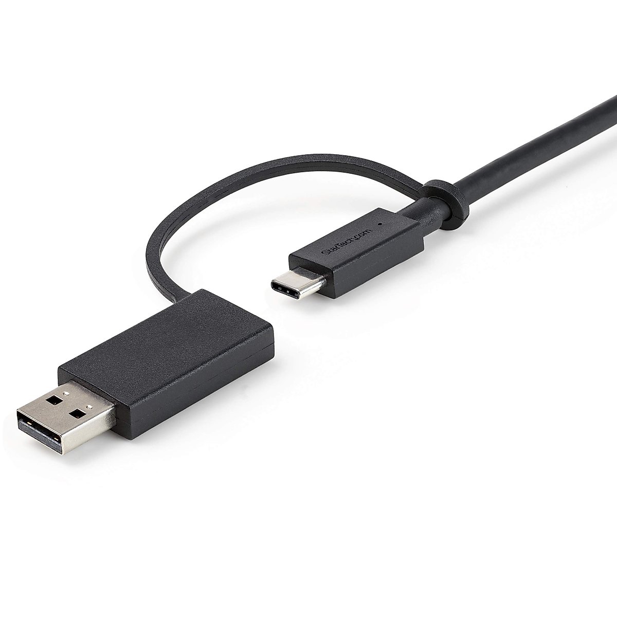 StarTech.com 3ft (1m) USB-C Cable with USB-A Adapter Dongle - Hybrid 2-in-1 USB C Cable w/USB-A - USB-C to USB-C (10Gbps/100W PD), USB-A to USB-C (5Gbps) - Ideal for Hybrid Docking Station (USBCCADP)