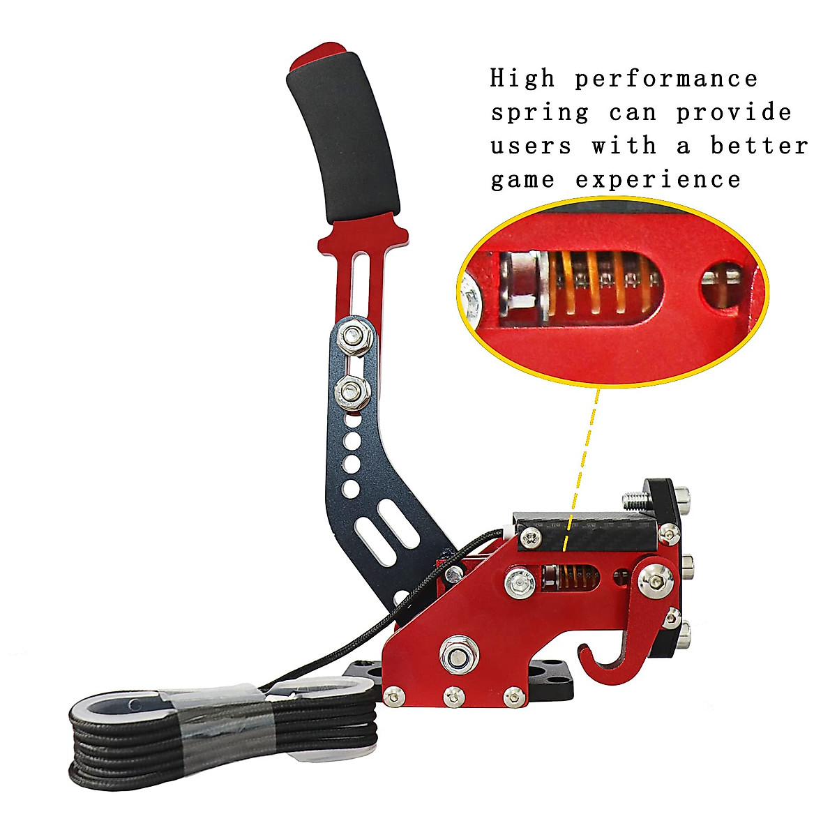 Mkbve 14Bit PC USB Handbrake - Sim Racing Handbrake for Logitech G920 G29 G25 G27 T500 T300 FANATECOSW Dirt Rally(Red Without Clamp)