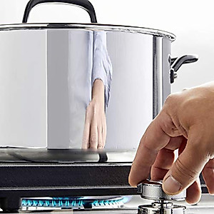 KitchenAid 5-Ply Clad Polished Stainless Steel Stock Pot/Stockpot with Lid, 8 Quart