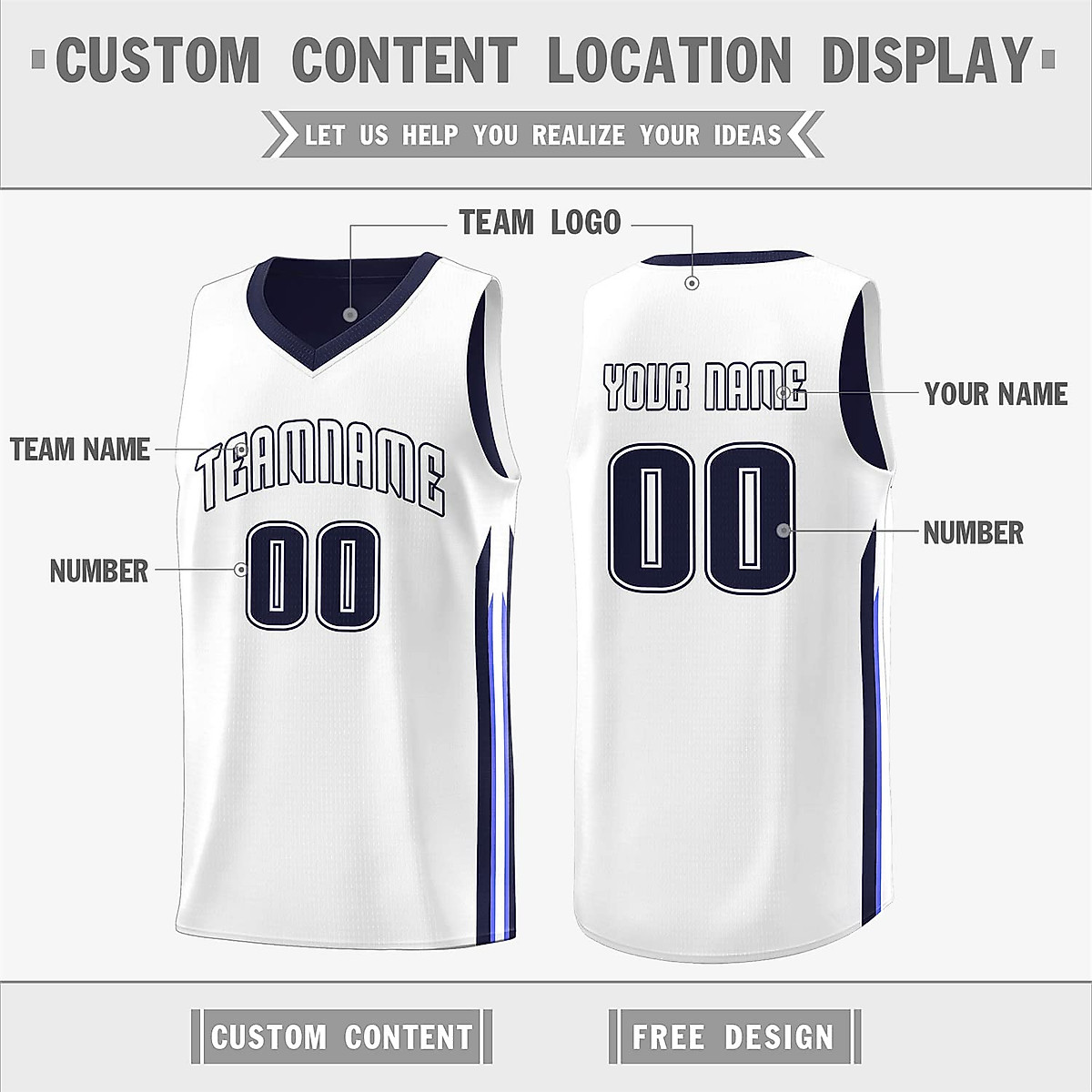 Custom Reversible Basketball Jersey - Personalize Team Uniform Design Your Own Name & Number for Men/Youth