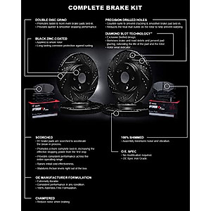 R1 Concepts Front Rear Brakes and Rotors Kit |Front Rear Brake Pads| Brake Rotors and Pads| Optimum OEp Brake Pads and Rotors|fits 2015-2021 Audi A3, A3 Quattro, A3 Sportback e-tron, Q2; Seat Ateca